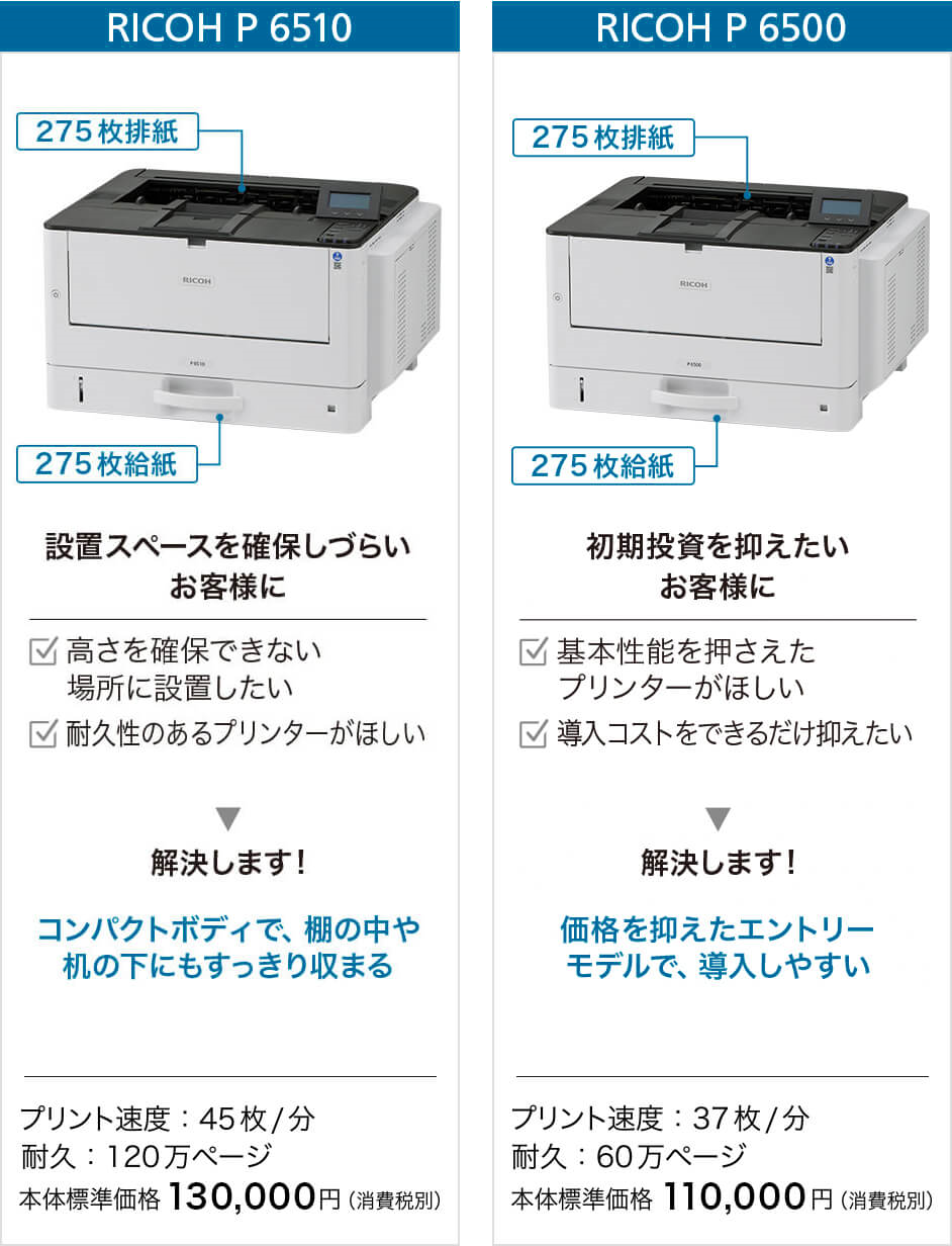 主な特長 / RICOH IP 6530、RICOH P 6520/6510/6500 / モノクロレーザープリンター / 商品・サービス | リコー