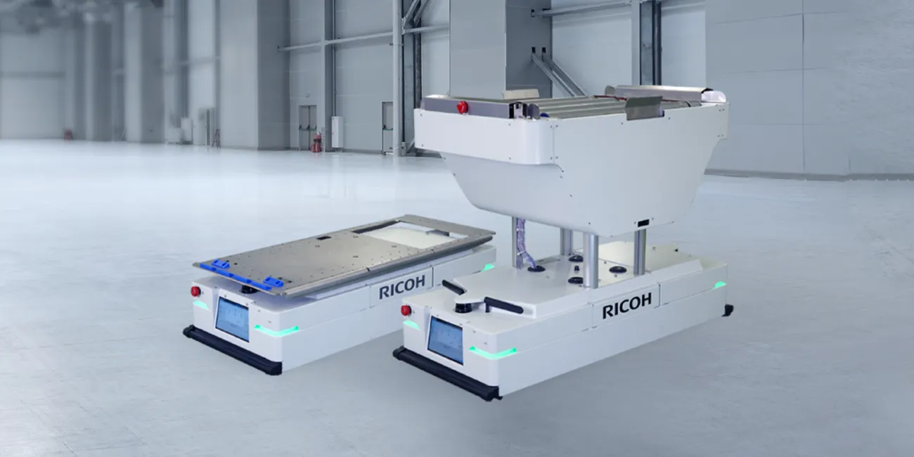 リコー AGV / 物流の自動化で人手不足を解消し搬送業務の効率化と作業負荷軽減を実現 | リコー